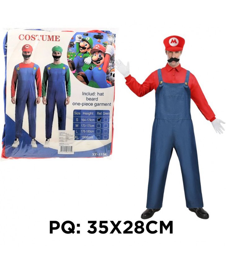 DISFRAZ MARIO BROSS T S M L XL XU X60B